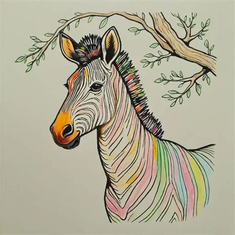 zebra under the tree coloring page free printables tiny sketcher