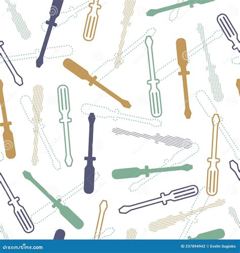Repairing Tools Vector Graphic Art Seamless Pattern Stock Vector Illustration Of Instrument