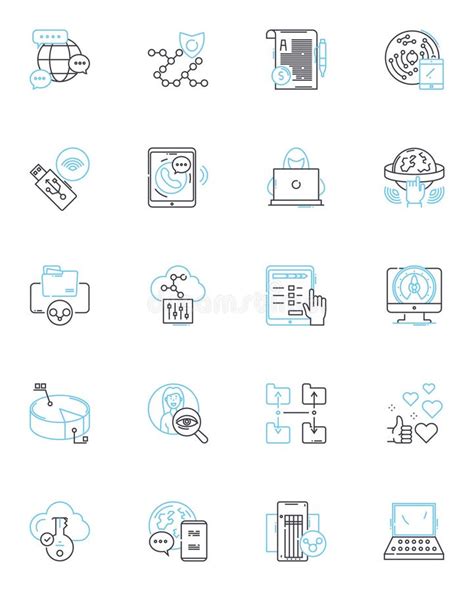 Computer Software Linear Icons Set Program Code Application