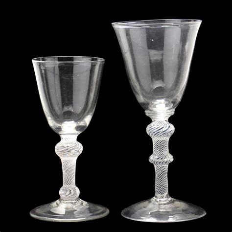 Two Opaque Twist Wine Glasses Lot 3005 The Estate Of The Late Dr Larry Southworth