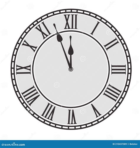 Classical Clock Dial With Two Arrows In Separate Layers Isolated On