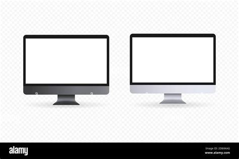 Realistic Computer Monitor Illustration Light And Dark Theme White