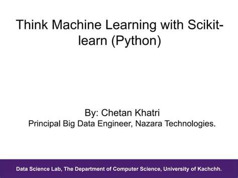 Think Machine Learning With Scikit Learn Python Ppt