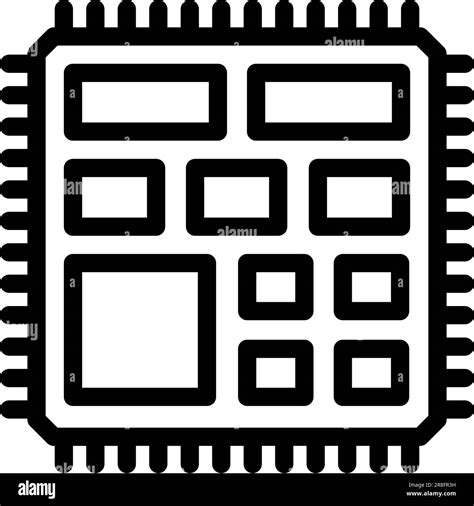 Microcontroller Electrical Engineer Line Icon Vector Illustration Stock