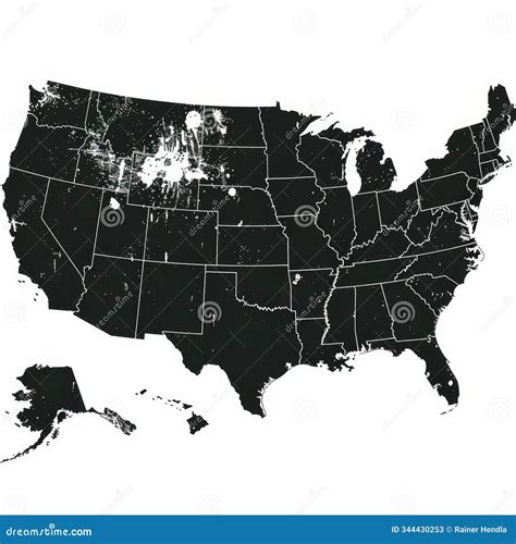 us map with highlighted chloropleth areas for data visualization stock