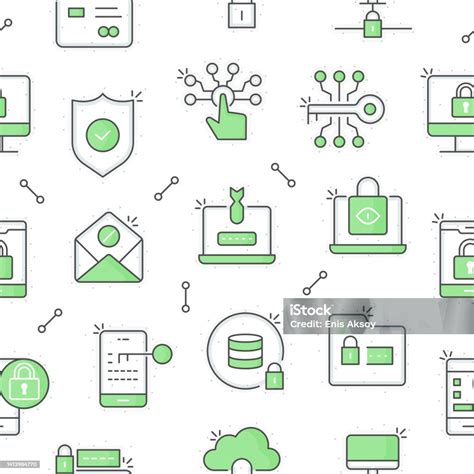 Internet Security Seamless Pattern Stock Illustration Download Image