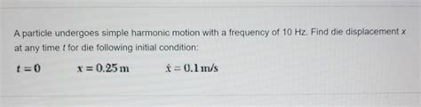 Solved A Particle Undergoes Simple Harmonic Motion With A Chegg