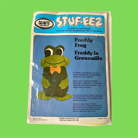 So Rite Stuf Eez Freddy Frog Stitch And Stuff Hobby Craft Kit Stuffed