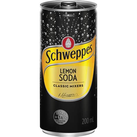 Schweppes Lemon Soda Soft Drink Mini Cans Multipack 200ml X 6 Pack