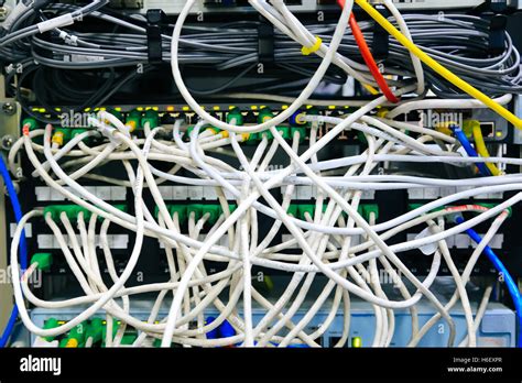 Network Panel Switch And Cable In Data Center Stock Photo Alamy