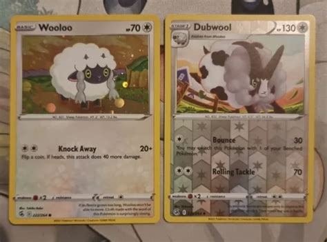 Pokemon 222 264 Wooloo Cosmos Holo 223 264 Dubwool Reverse Fusion Strike Bundle £2 99 Picclick Uk