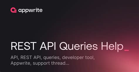 Rest Api Queries Help Threads Appwrite
