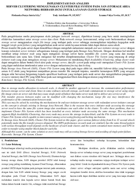pdf jurnal implementasi dan analisis server clustering menggunakan