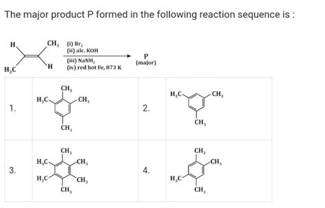 The major product P formed in the following reaction sequence is :CC=CC..