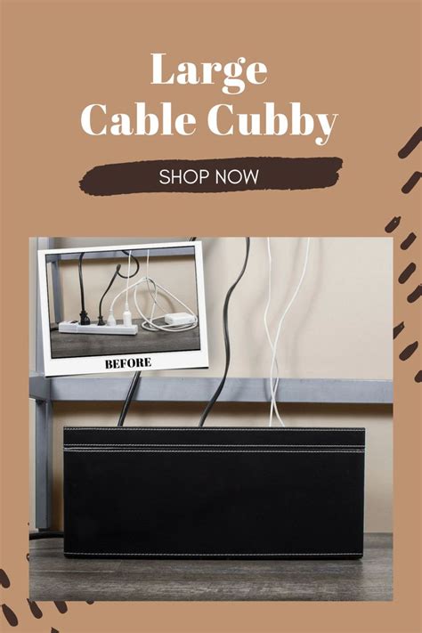 Large Cable Cubby In Black Best Cord Management Organization Cubbies Organization By Room