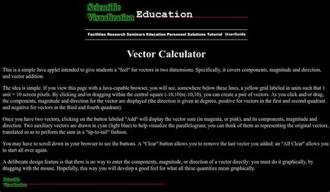 scientific visualization vector calculation interactive for 9th 10th grade lesson planet
