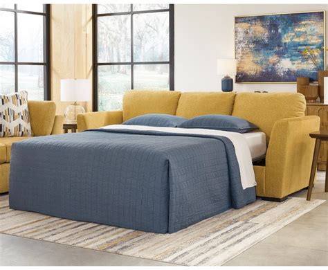 Lounge Around Yellow Teal Sofa Sleeper