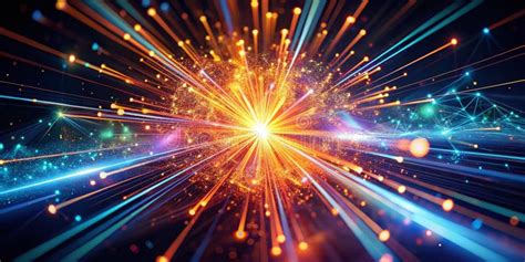 Dynamic Particle Burst A Futuristic Visualization Of Digital Energy Flow And Innovation Stock