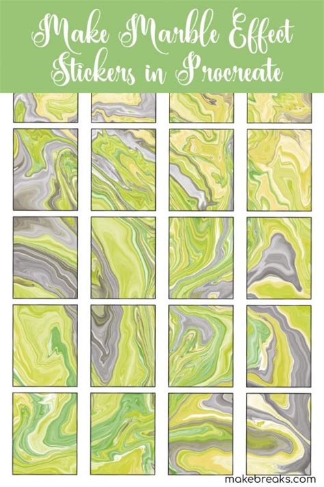 How To Create Marble Effect Stickers In Procreate Make Breaks
