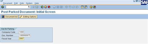 Post Parked Document In Sap Transaction Code Fbv0