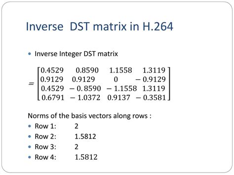Ppt Performance Analysis And Implementation Of Mode Dependent Dct Dst In H 264 Avc Powerpoint