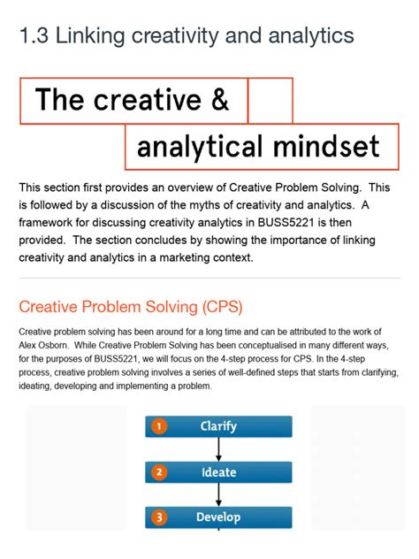 13 Linking Creativity And Analytics Buss5221 Creative And Analytic
