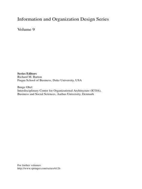 Information And Organization Design Series Pdf Collaboration