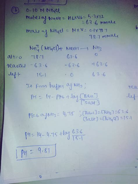Solved Calculate The PH Change That Results When ML Of M Course Hero