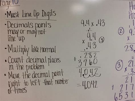 Mrs White S Th Grade Math Blog MULTIPLYING DECIMALS NOTES