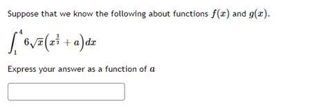 Solved Suppose That We Know The Following About Functions Chegg
