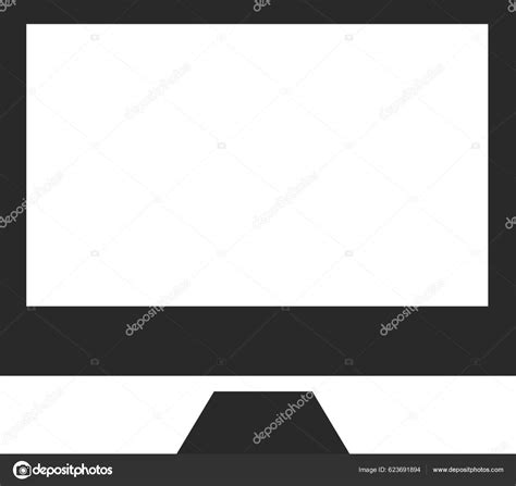 Display Line Icon Computer Screen Black Symbol Stock Vector By ©yay