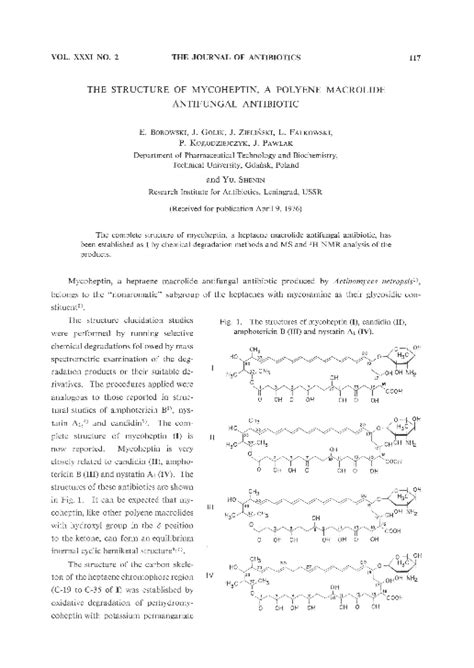 Pdf The Structure Of Mycoheptin A Polyene Macrolide Antifungal