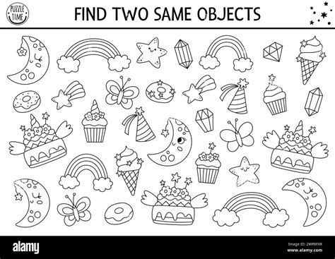 Find Two Same Objects Coloring Page Magic World Matching Activity For