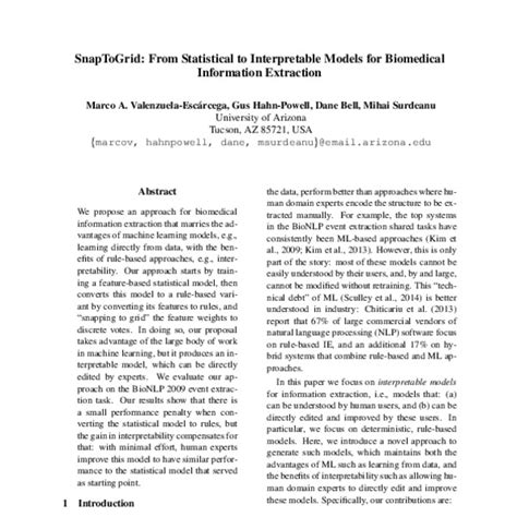 Snaptogrid From Statistical To Interpretable Models For Biomedical