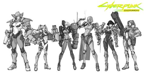 Rebecca Lucy Kiwi Dorio Gloria Martinez And More Cyberpunk And More Drawn By