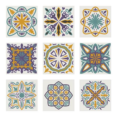Premium Vector Moroccan Flower Tiles Tile Pattern Lisbon Floral Mosaic Arabesque