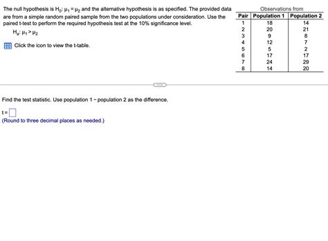 Solved The Null Hypothesis Is H0 μ1 μ2 ﻿and The Alternative