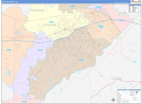 Douglas County Ga Wall Map Color Cast Style By Marketmaps Mapsales