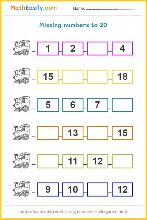 Missing Numbers For Kindergarten Artofit