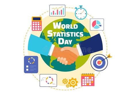 National Statistics Day Vector Illustration Featuring Data Calculation