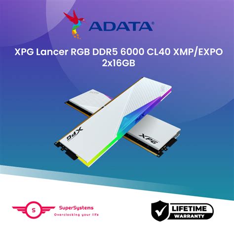 Xpg Lancer Rgb Ddr5 6000 Cl40 Xmpexpo 2x16gb Ultra Fast Ddr5 Ram