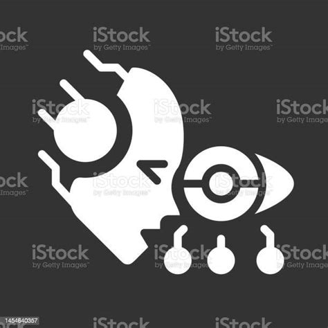 Ai See White Linear Glyph Icon For Night Mode Stock Illustration Download Image Now