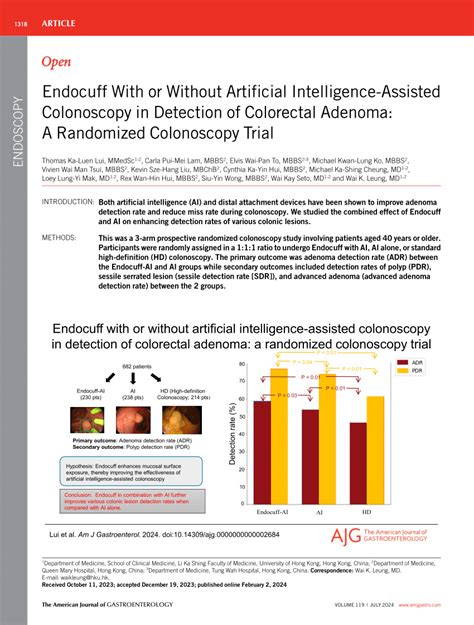 Pdf Endocuff With Or Without Artificial Intelligence Assisted