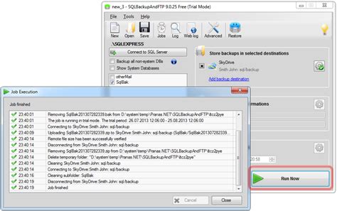 Backup SQL Databases To SkyDrive Or Box Clouds With SQLBackupAndFTP