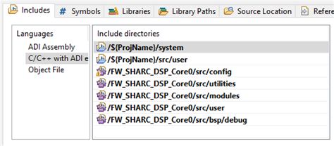 issues with additional include directories on core0 qanda crosscore