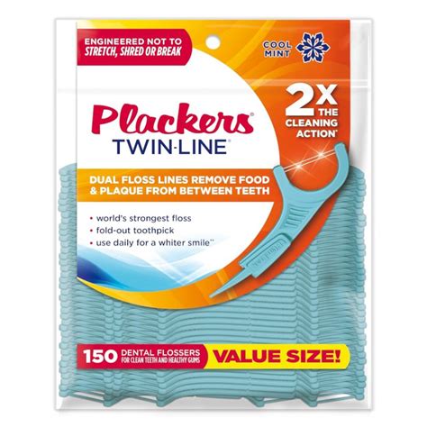 Plackers Twin Line Flossers Dual Action Flossing For Cleaning