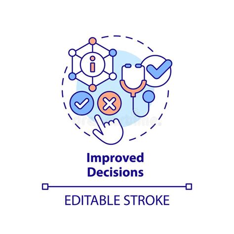 2d Customizable Thin Line Icon Improved Decisions Concept Stock