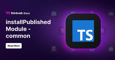 Installpublishedmodule Common Typescript Sdk