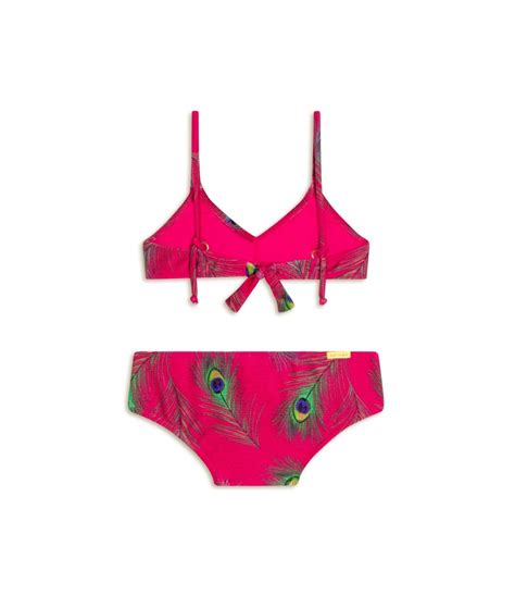 Biquíni Infantil Franzido Ocelo Pink