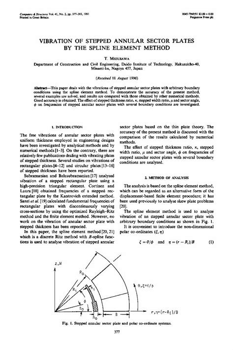 Pdf Vibration Of Stepped Annular Sector Plates By The Spline Element